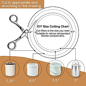 Compost Bins Filters, Charcoal Filters for Kitchen Compost Bin, 4 Pack 7.25'' Large Kitchen Compost Bin Charcoal Filters, Replacement Filter Countertop Home Bucket Refill Sets.