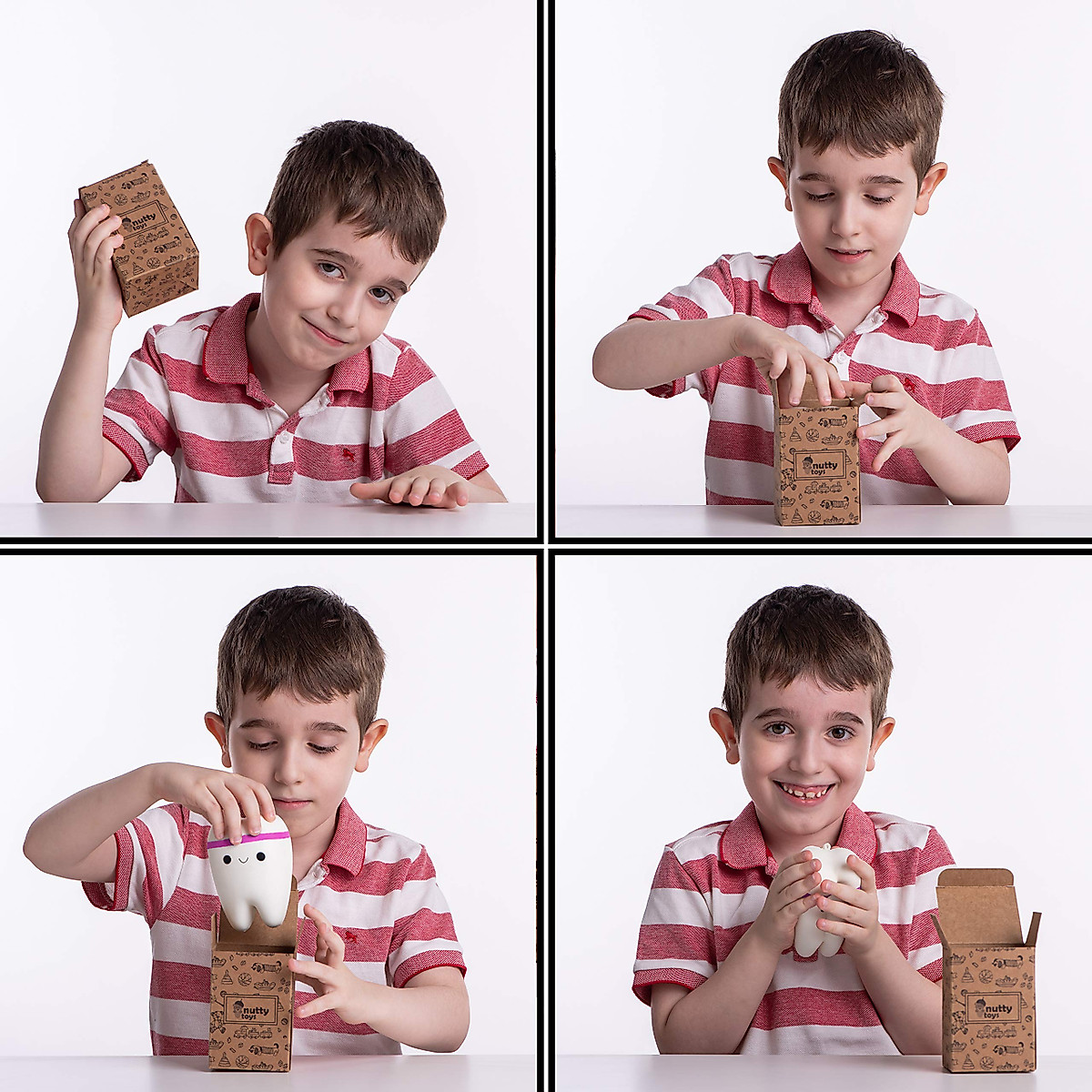 Nutty Toys Super Slow Rising Jumbo Squishy Tooth - Soft & Scented Stress Relief Present, Top Valentine's Day & Easter Gift Idea for Kids, Teens, Boys, Girls, Adults, Best Dental & Dentist Gifts 2025