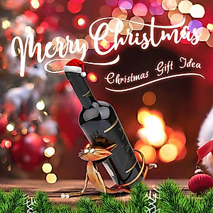 Too-arts Yoga Cat Metal Sculpture Wine Bottle Rack Holder Handwork Crafts