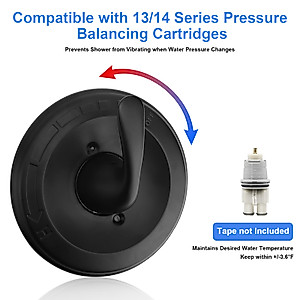 Replacement for Delta Classic 13 Series Single-Function Trim Kit, Black Matte Single Function Shower Valve Trim Kit T13020-BL(Cartridge and Valve Not Included)