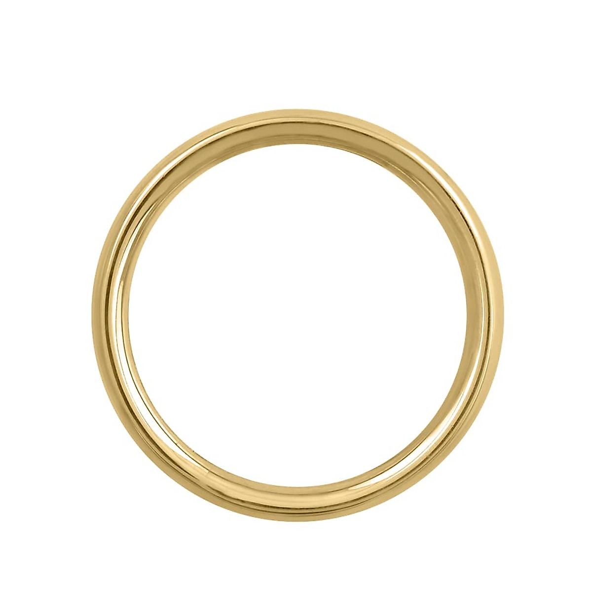 FINEROCK 14K Yellow Gold 4mm Plain Wedding Band (Ring Size 5.25)