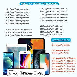 iPad Charger, [ Apple MFI Certified ] 10FT Long iPad Chargers Lightning Cord Cable Fast Charging USB Wall Charger Block Foldable Plug for iPad 7/8/ 9 Generation, iPad Air, iPad Mini, iPad Pro, iPhone