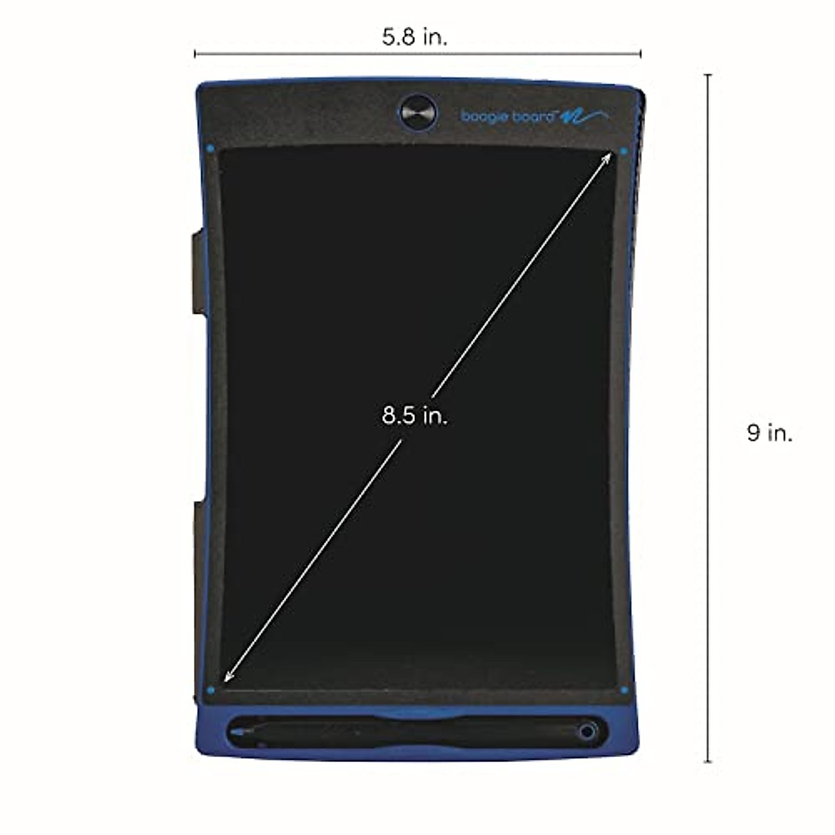 Boogie Board Jot Reusable Writing Tablet for Adults, 8.5" Digital Notebook with Instant Erase, Digital Notepad with Magnets, Note Taking Tablet for Work or School, Blue with Protective Folio
