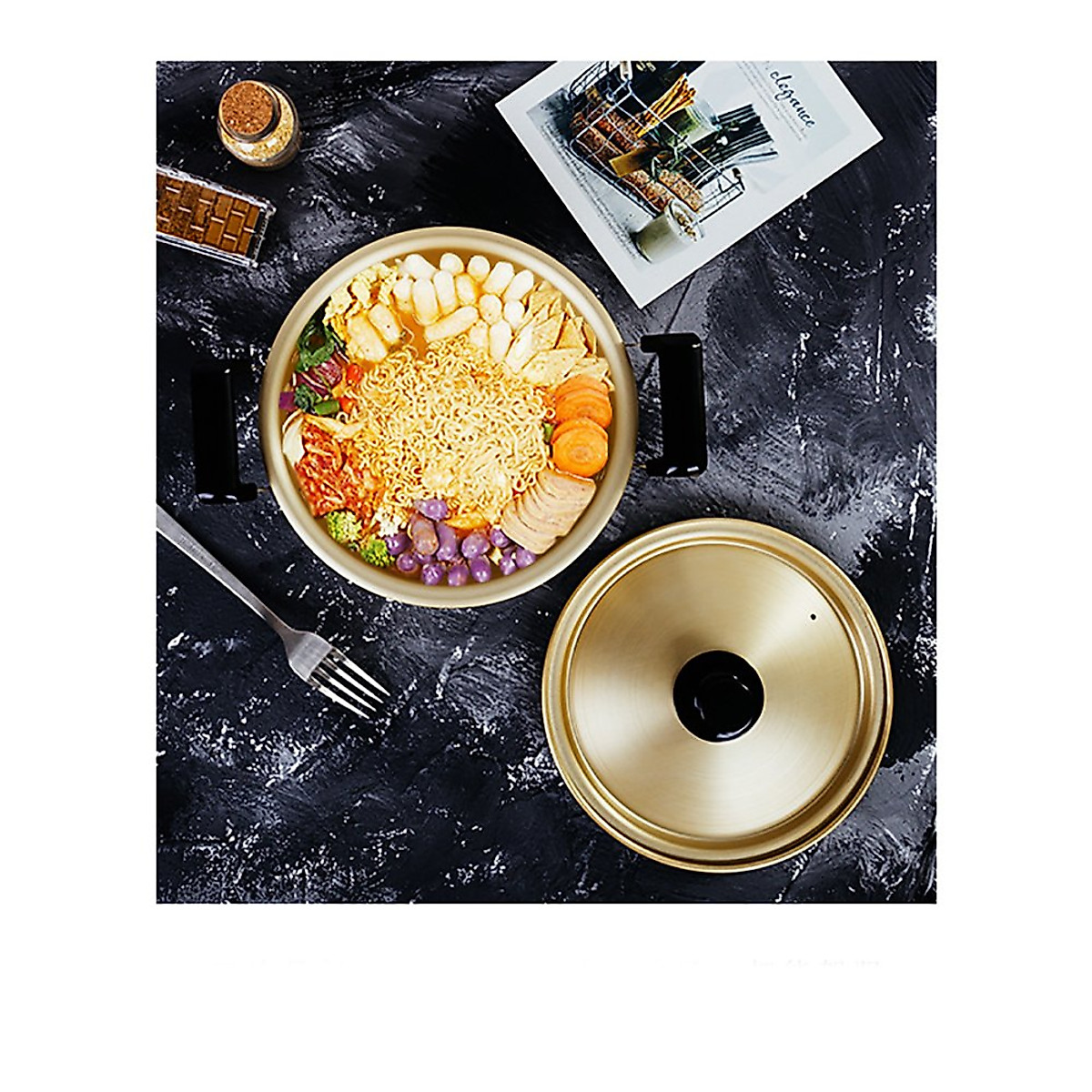 Aluminium Alloy Stock Pot Instant Noodles Pot Korean Soup (3.3 Qt)