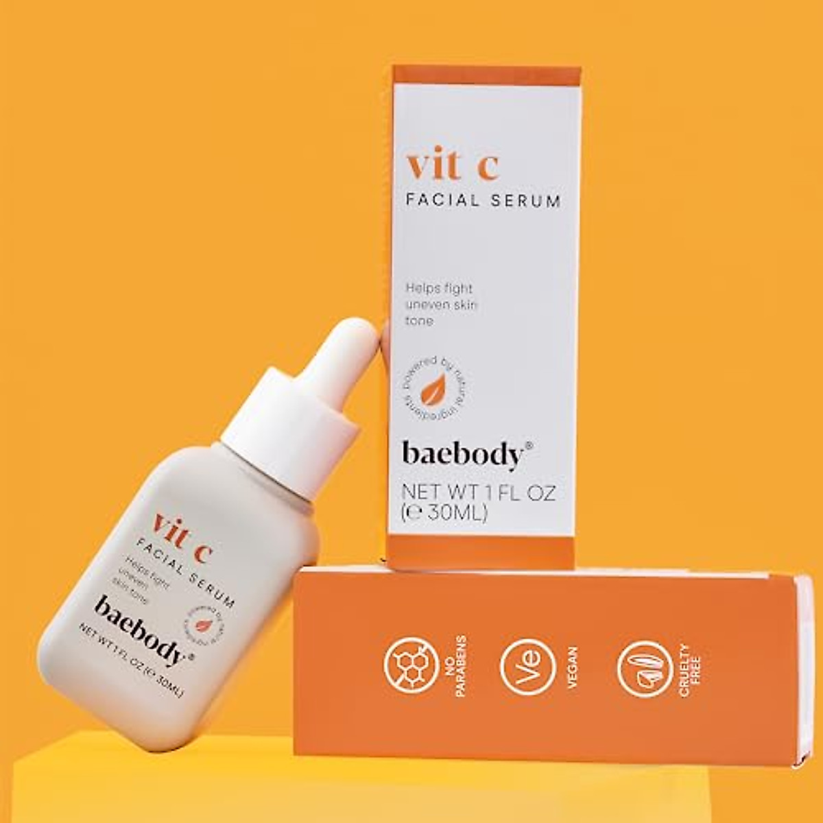 Baebody Made in USA Vitamin C Face Serum - Vitamin C Serum for Dark Spots & Dull Skin - Day & Night Vitamin C Serum for Face - Vit C Serum Hyaluronic Acid & Vitamin E, 1 fl oz/30 ml