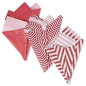 Christmas Red & White Dots and Stripes Tissue Sheets - Set of 18 Sheets, 20" x 20", 3 Designs