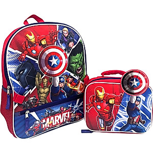 Fast Forward Kid's Licensed POP-OUT 16" Backpack With Lunch Box Combo Set (Avengers)
