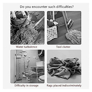 Drainage Rack Movable Hand Trucks Floor-Mounted Rack Broom and Mop Holder Movable Closet Cabinet Mobile Tool Corner Workshop Space for Garden Garage Organizer Kitchen,Restaurant,Business,Garages,Basem