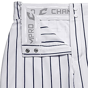 CHAMPRO Adult Triple Crown Knicker Style Baseball Pants with Knit-in Pinstripes and Reinforced Sliding Areas , White,navy, Medium