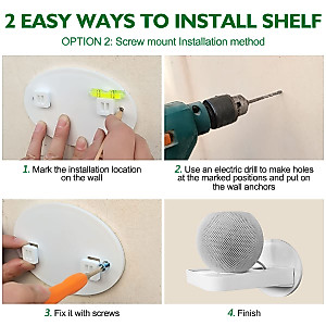 BELIEFLUO Outlet Shelf Holder, Bathroom Decor with Built-in Cable Management,A Space Saving Solution for Homepod Mini,Google Home/Echo/Smart Speakers/Electric Toothbrush/Cell Phone (Universal)…