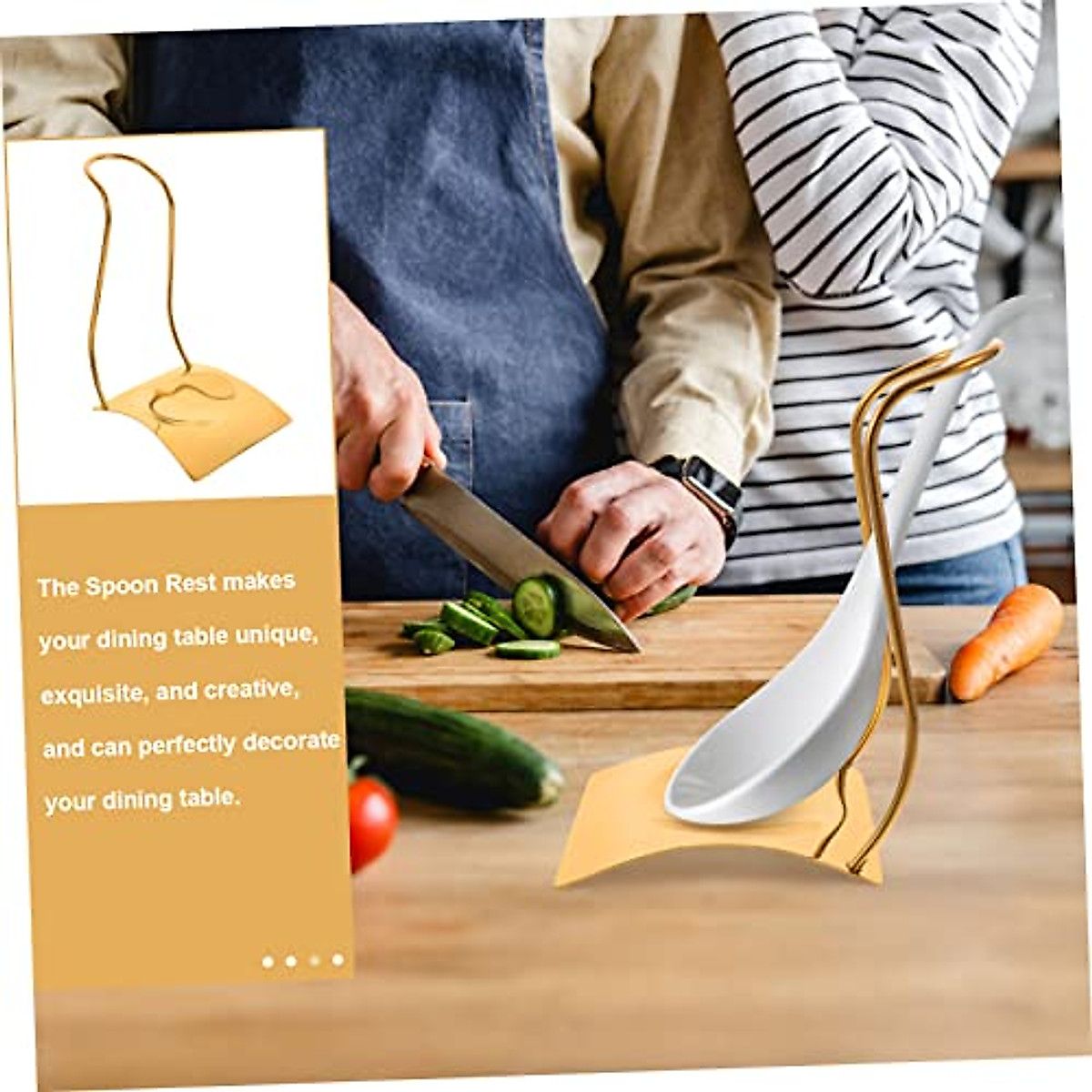 DOITOOL Integrated Spoon Rest Upright Spoon Rest Sturdy Spoon Holder Black Flatware Spoon Holder for Stovetop Ladle Delicate Spoon Holder Colander Stainless Steel Household