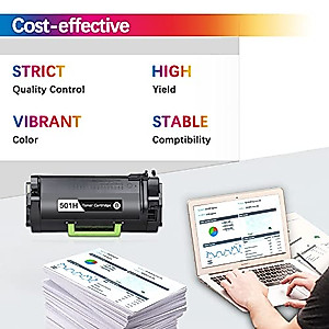 CHENPHON Compatible 50F1H00 501H Toner Cartridge Replacement for Lexmark MS310 MS312 MS315 MS410 MS415 MS510 Series Printer Toner (High Capacity Black 5,000 Pages, 1-Pack)