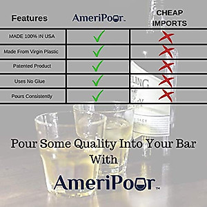 AmeriPour - Measured Pourer - Liquor Bottle Pourers - Collared - (3pk) Made 100% In The USA. Bar Spouts That Don't Leak - No Cracks, Just A Perfect Cocktail Pour Everytime. Great for Wine Too! (1.5oz)