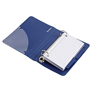 Oxford Index Card Binder with Dividers, 3" x 5", Color Will Vary, 50 Cards,1 Binder (73570),Assorted (Blue, Green, Red)