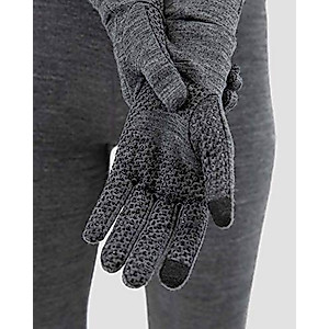 Terramar Adult Merino Wool Glove Liner, Charcoal Heather, Large