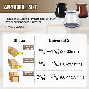 BUMACO Chair Leg Floor Protectors Chair Leg Protectors for Hardwood Floors Silicone Pads Covers to Protect Floors (Clear-20 Pcs, Universal S (0.9"-1.29")