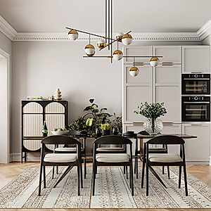 8x10 Area Rugs Living Room Rugs: Large Machine Washable Rug with Non-Slip Backing Non Shedding Stain Resistant, Soft Geometric Moroccan Carpet for Dining Room Nursery Home Office - Brown