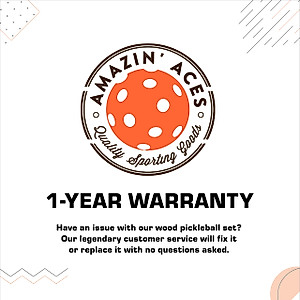 Amazin' Aces Pickleball Wood Paddle Set of 2- Pickleball Paddle Set includes Wood Pickleball Paddles, 4 Pickleballs, 1 Mesh Carry Bag, and 1 Quality Box (2 Pack)