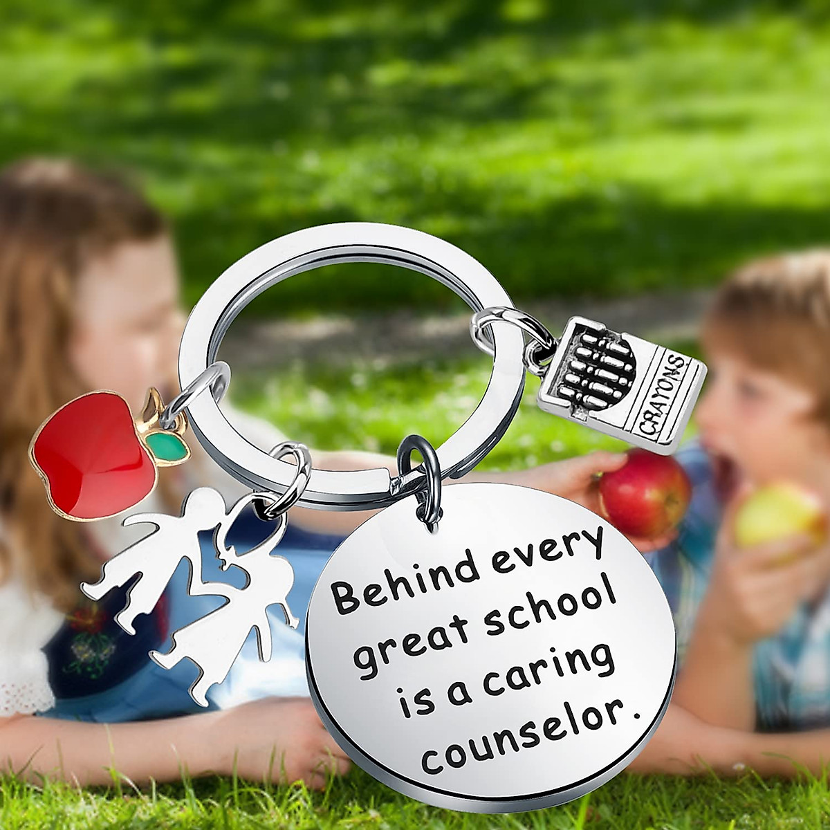 BAUNA School Counselor Keychain Counselor Gifts Behind Every Great School Is A Caring Counselor Gift for Principal Consultant (School Counselor Keychain)