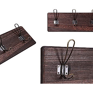 Comfify Rustic Wall Mounted Coat Rack with 3 Sturdy Hooks – Set of 2 – Vintage Entryway Wooden Coat Racks Rustic Rack for Coats, Bags, Towels and More – 35” x 6.10"- Rustic Brown