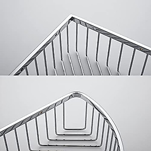 GORDEE Bathroom Shower Caddy Corner Shelf Basket, Ultra Sturdy Rust-Proof Stainless Steel Bathroom Shelf Organizer Shampoo Holder, Wall Mounted Storage Rack for Bathroom Kitchen, Brushed Chrome