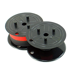 Compatible Sharp Electronic Calculator Ribbon Twin Spool Black and Red Ribbon - Fits All Twin Spool Models