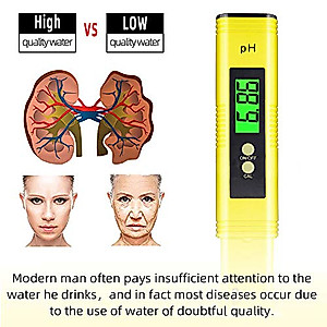 Ph Pen, PH Meter 0.01 Water Quality Tester with 0-14 PH Measurement Range for Household Drinking, Pool and Aquarium Water