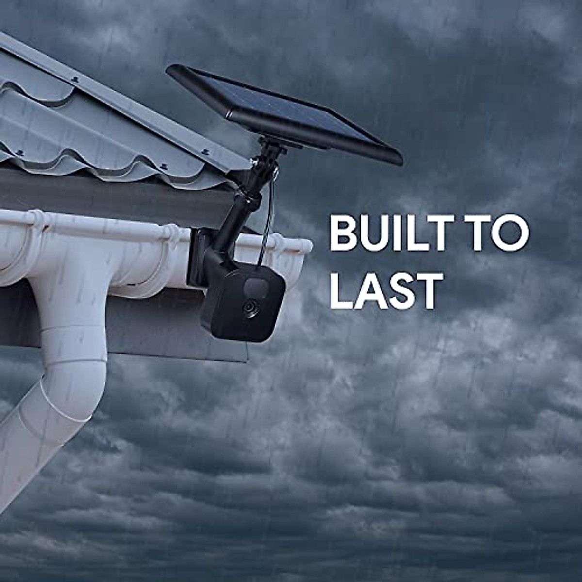 Wasserstein 2-in-1 Universal Gutter Mount Compatible with Wyze, Blink, Ring, Arlo, Eufy Camera - Mount Your Security Cam and Solar Panel - Solar Panel and Cam Not Included (Black)