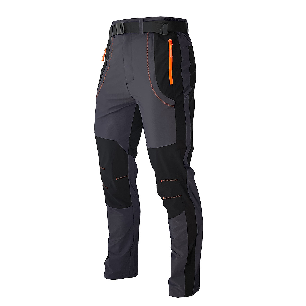 KELOIFUT Men's Hiking Cargo Pants Quick-Dry Outdoor Water Resistant Lightweight Mountain Breathable Zipper Pocket Work Pants Dark Grey L