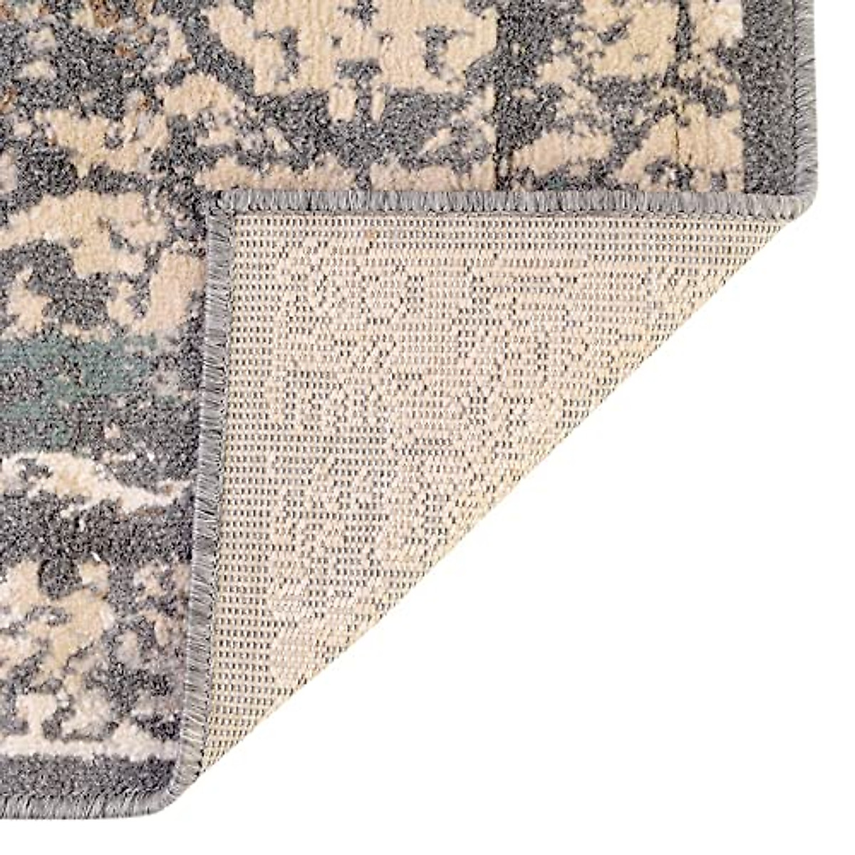 Unique Loom Tuareg Collection Vintage Distressed Traditional Area Rug, 2 ft 6 in x 10 ft, Gray/Beige