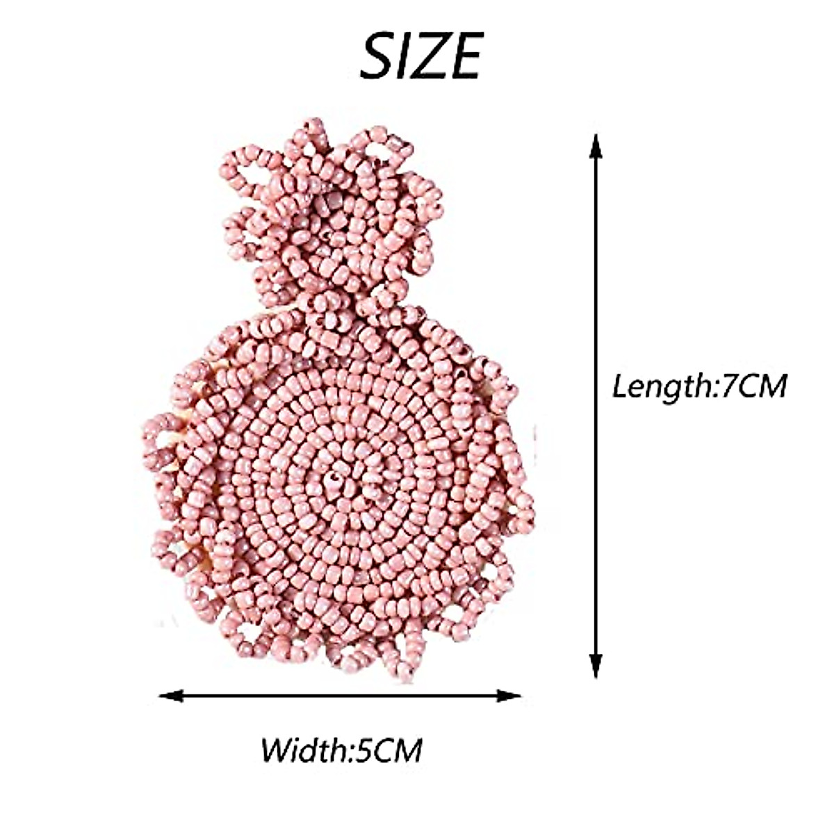 Statement Drop Earrings Pink Bohemian Beaded Round Dangle Earrings Gift for Women