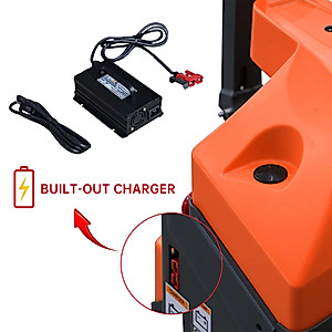 Tory Carrier Electric Pallet Jack/Truck Power Lithium Battery 3300lb Capacity 48x27 Forks Used in Warehousing and Handling-Orange Style