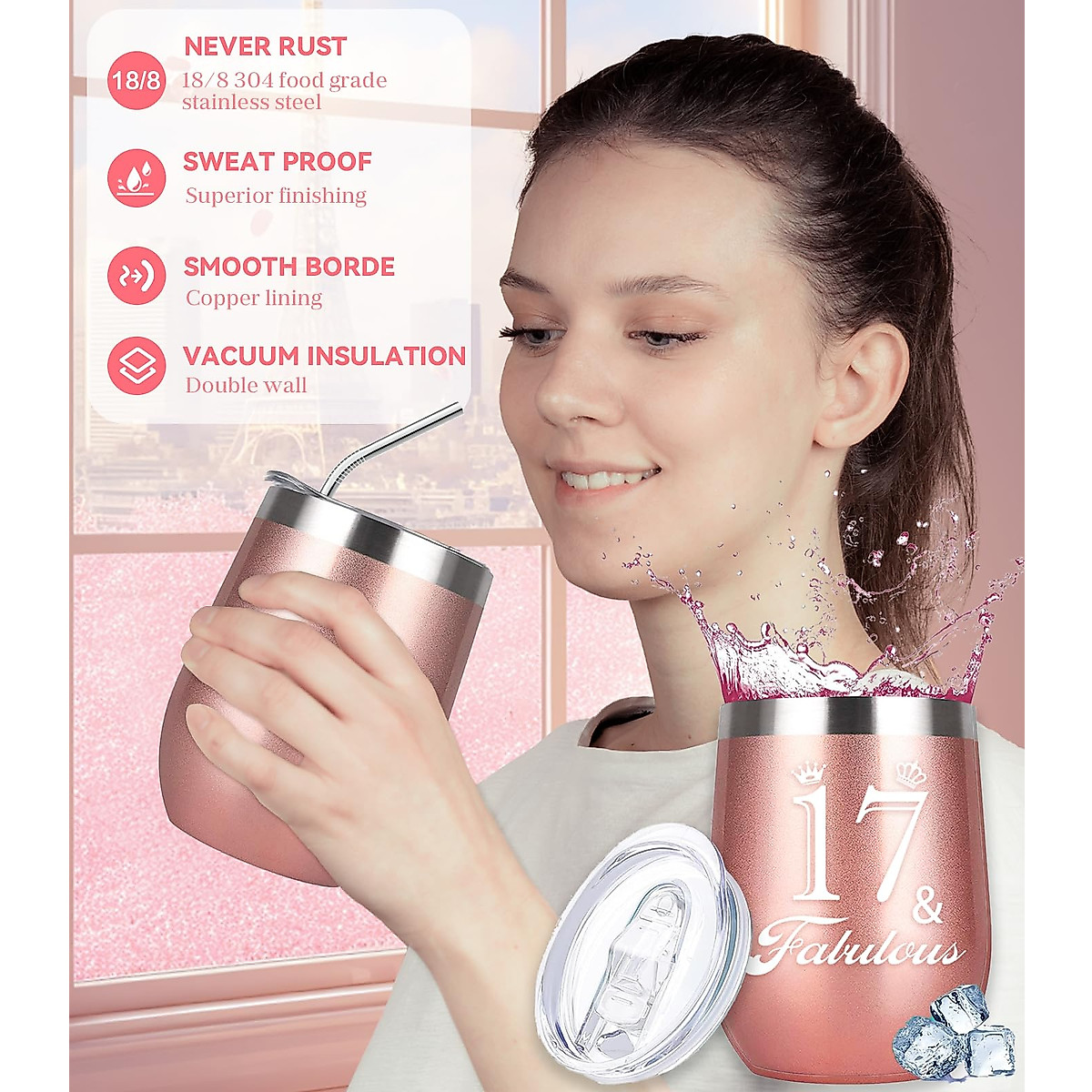 Awfrky 17th Birthday Gifts For Girls, Best Gifts For 17 Year Old Girl,Happy 17th 17 Year Old Girl Birthday Gift Ideas For Teens Daughter, Niece, Granddaughter, Sister Her, Bestie, Girlfriend