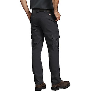 Dickies Mens Slim Straight Stretch Twill Cargo Pant, Black, 30x32