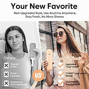 Easy@Home Portable Travel Bidet: Peri Bottle for Postpartum Care - Handheld Sprayer Kit with 380mL (12.8 oz) Large Capacity Bottle - Personal Hygiene Water Spray for Women & Men | EPB-01 Brown