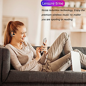 Agkey Wireless Earpiece Voice Command Wireless Headset Noise Cancelling Wireless Headset in-Ear Headphone Business Earphones Compatible with Android iOS Smart Phones Laptop for Office Driver Trucker