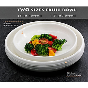 10-inch Large Ceramic Fruit Dish,Anti-Slip Edge Classy & Solid，60 oz white Porcelain Salad Plate, Serving bowl for Fruit,Salad, Veggies, Dessert, Appetizer (10"Large)