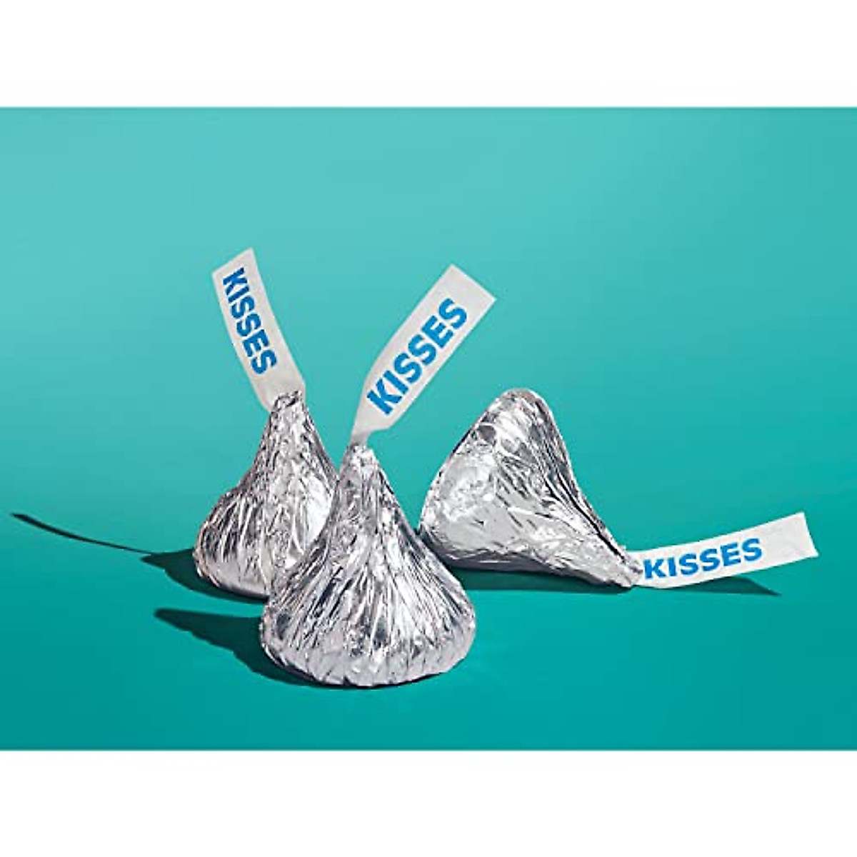 HERSHEY'S KISSES Silver Foils Milk Chocolate Candy, Individually Wrapped, Gluten Free, 66.7 oz Bulk Bag (Approximately 400 Pieces)