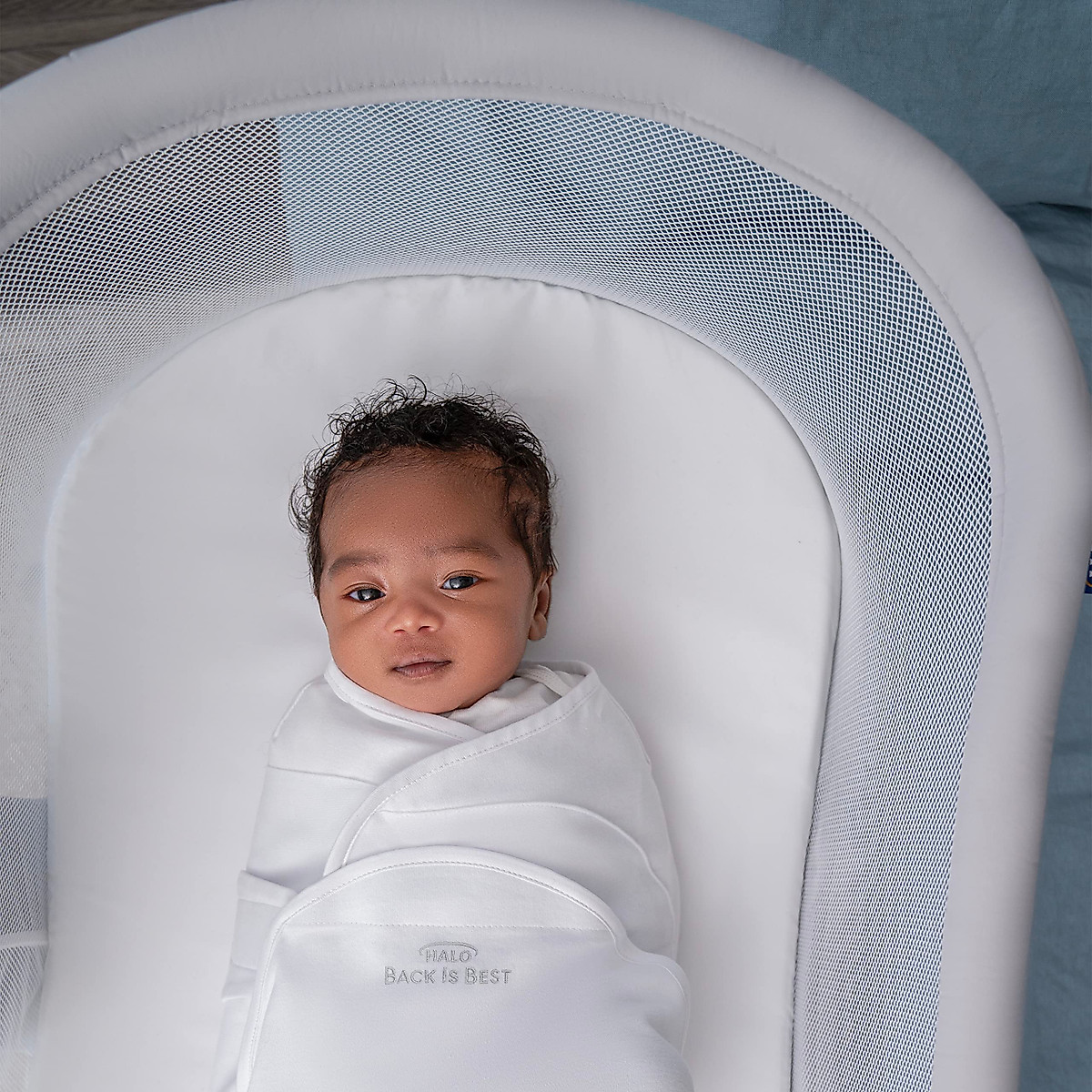 HALO SwaddleSure Adjustable Swaddling Pouch, 100% Cotton, TOG 1.0, White, Newborn, 0-3 Months