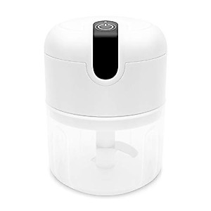 KUFUNG Electric Mini Garlic Chopper 250ML,Wireless Portable Mini Food Chopper with USB Charging,Onion Chopper Electric Mini Chopper for Garlic/Onions/Vegetables/Salad/Pepper (White)