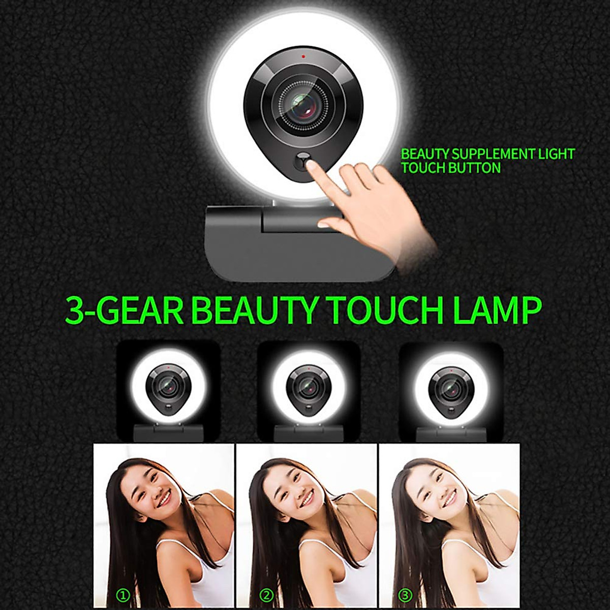 SOLUSTRE Web Camera 1 Set camera High Definition Webcam Video Webcam Advanced webcam with microphone Fill light webcam Webcam Live Streaming Webcam USB Webcam laptop computer plastic 4k