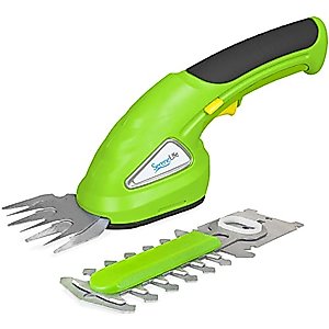 SereneLife Battery Grass Cutter, Grass Clippers Cordless, Trimmer Cutter, Handheld Trimmer, Grass Shear Electric, Perfect For Leaves & Debris, Rechargeable Battery, Charge Time 4 Hrs, 3.6V (PSLHTM20)