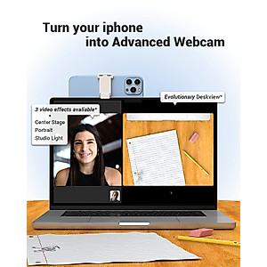 Fumuxry Continuity Camera Mount for MacBook Air, Pro Compatible with iPhone XR/XS/ 11/12/ 13/14 Series, iPhone Camera Mount for iOS 16 & macOS Ventura