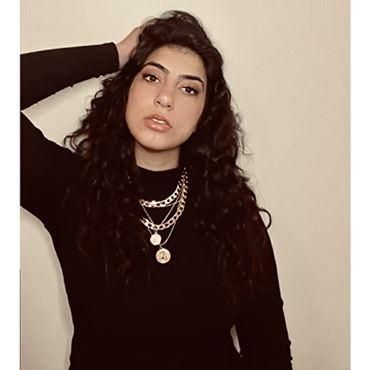 MJartoria Gold Layered Necklaces for Women Trendy Retro Coin Pendant Necklace Dainty Chunky Chain Choker Necklaces for Jewelry Birthday Gifts (Gold, A-Retro Coin-5 in 1 Layered)