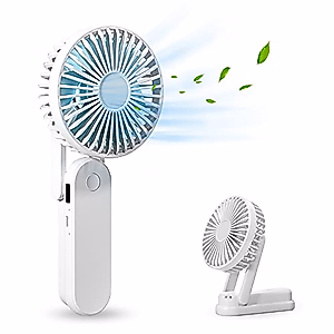 COMFIER Portable Fan,Small Personal Fan, Mini Handheld Fan,3 Speeds Rechargeable Hand held Fan with Power Bank, Foldable hand Fan for Outdoor,Sports,Travel,Women,Men,Kids