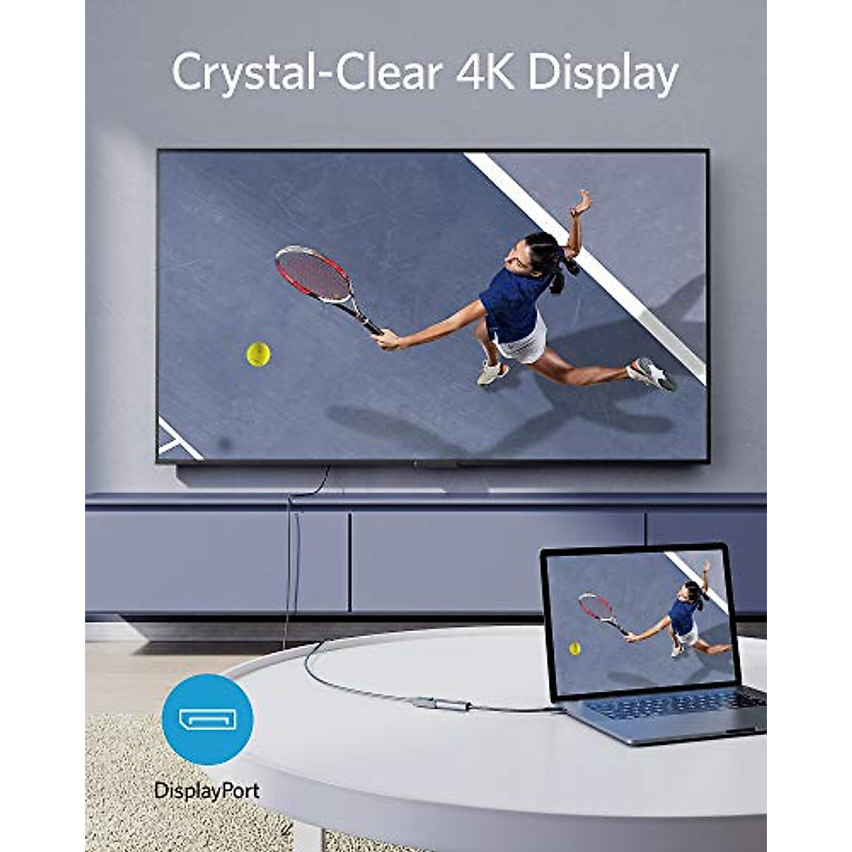 Anker USB C to DisplayPort Adapter for Home Office (4K@60Hz), PowerExpand+ Aluminum Portable USB C Adapter, for MacBook Pro, MacBook Air, iPad Pro, XPS 15/13, Spectre, Surface, and More