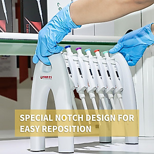 4E's USA Lab Pipette Rack - Compact 6 Slots Pipettor Stand, Science Lab Pipette Racks, Micropipette Rack, Pipette Holder