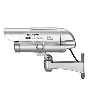 Fake Security Camera 1080P, Dummy Outdoor CCTV Cam with Solar Powered Human Sensor Flash Lights for Home Lane