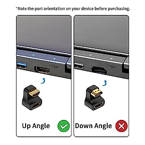 Poyiccot 8K U Shaped HDMI Adapter, 180 Degree HDMI Adapter, Up Angle HDMI 2.1 Extender Adapter 48Gbps HDMI Male to Female Extension Adapter with LED Indicator for HDTV, PS5, Laptop, 2pack