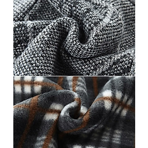 VtuAOL Men's Cardigan Sweater Warm Soft Knit Full Zip Sweater Winter Coat for Men Blue US S